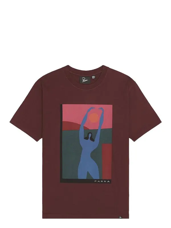 PARRA Protect The Sun T-shirt In Burgundy - Dark Burgundy