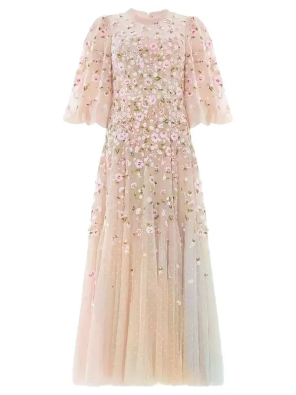 NEEDLE & THREAD Sylvia Rose Midi Dress - Neutrals