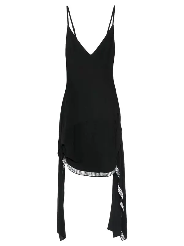 Attico Embellished Hem Mini Dress - Black