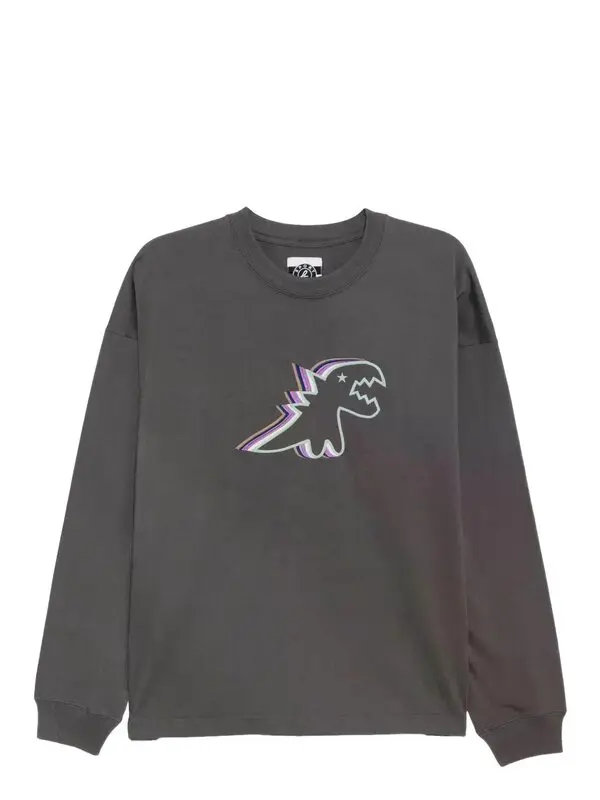 AGNES B. Dino-embroidered T-shirt - Grey