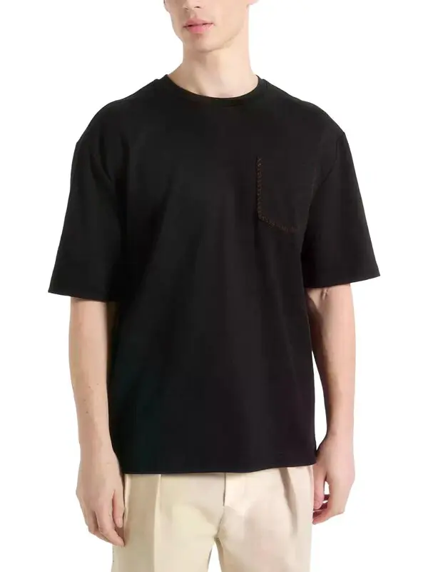 Manière De Voir Whipstitch-pocket T-shirt - Black