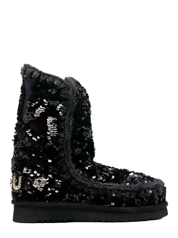 Mou Eskimo 24 Velvet Sequin Boots - Black