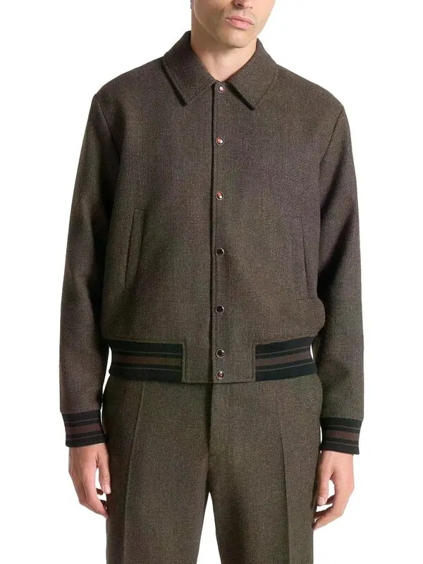 Manière De Voir Houndstooth Jacket - Brown