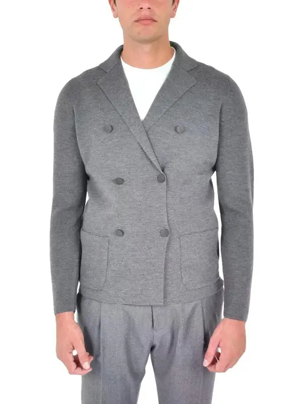 DRUMOHR Double-breasted Wool Blazer - Grey
