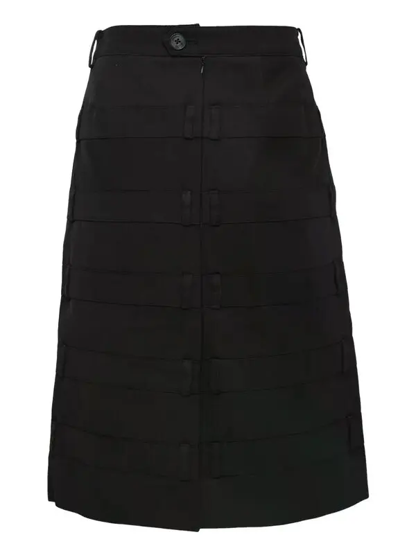 BONBOM Multiple-waistband Midi Skirt - Black