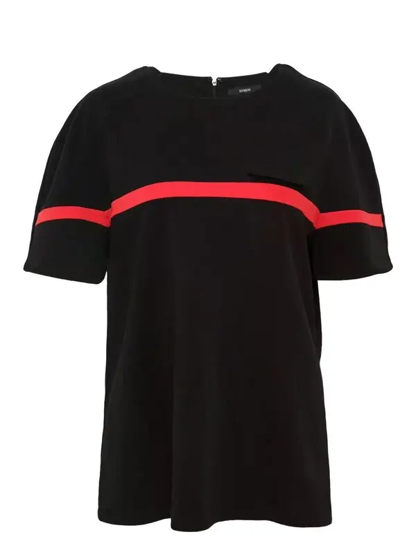 BONBOM Stripe Detail T-shirt - Black