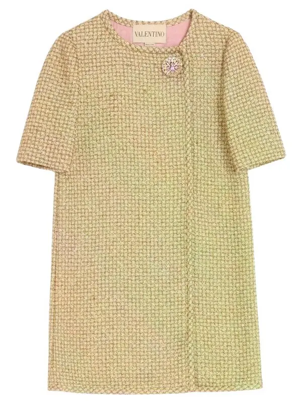 Valentino Garavani Lurex Tweed Mini Dress - Neutrals