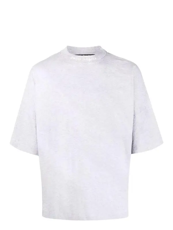 Palm Angels Logo-print Cotton T-shirt - Grey