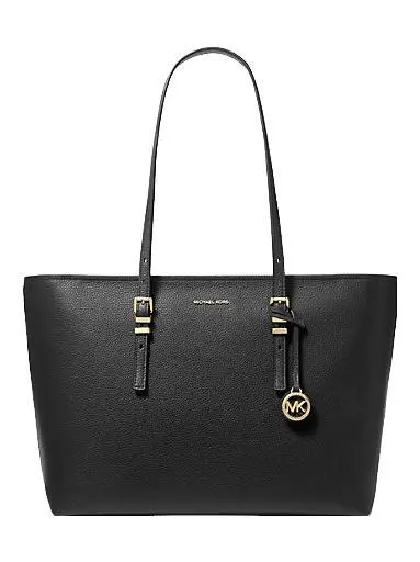 Michael Kors Quinn Large Pebbled Leather Tote - Black