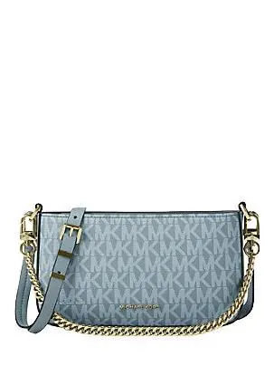 Michael Kors Bryant Small Signature Logo Convertible Pochette - Blue