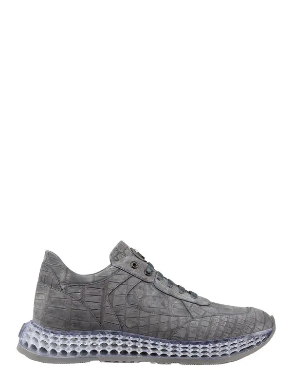 Stefano Ricci Crocodile Leather Sneakers - Light Grey