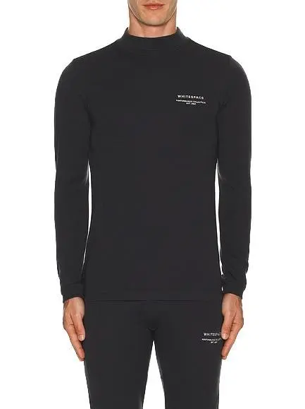 WHITESPACE Merino Mock Neck Baselayer T-shirt - Phantom