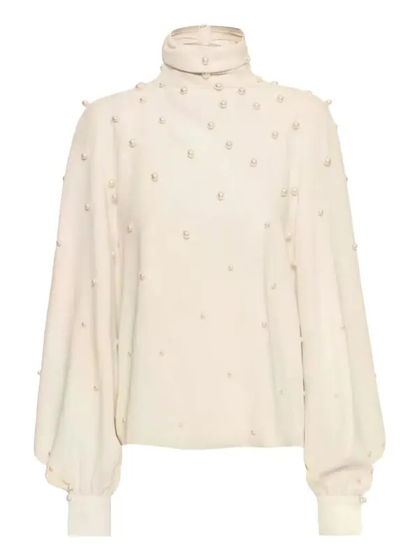 Oscar De La Renta Pearl Cluster Blouse - Neutrals