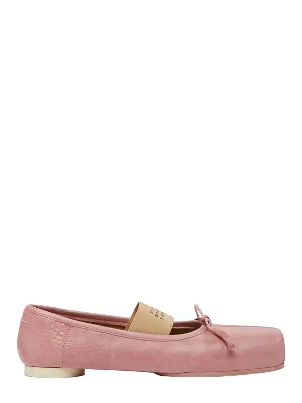 MAISON MARGIELA Square-toe Bow Ballet Flats - Pink
