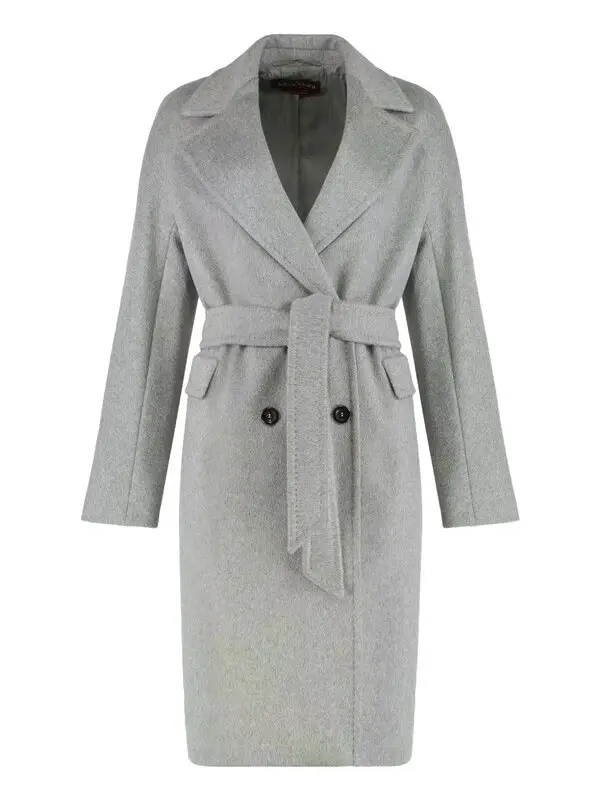 Max Mara Double-breasted Belted Coat - Grey