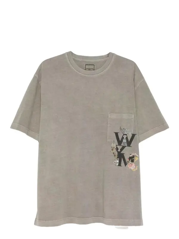 WOOYOUNGMI Chest-pocket Floral-design T-shirt - Neutrals