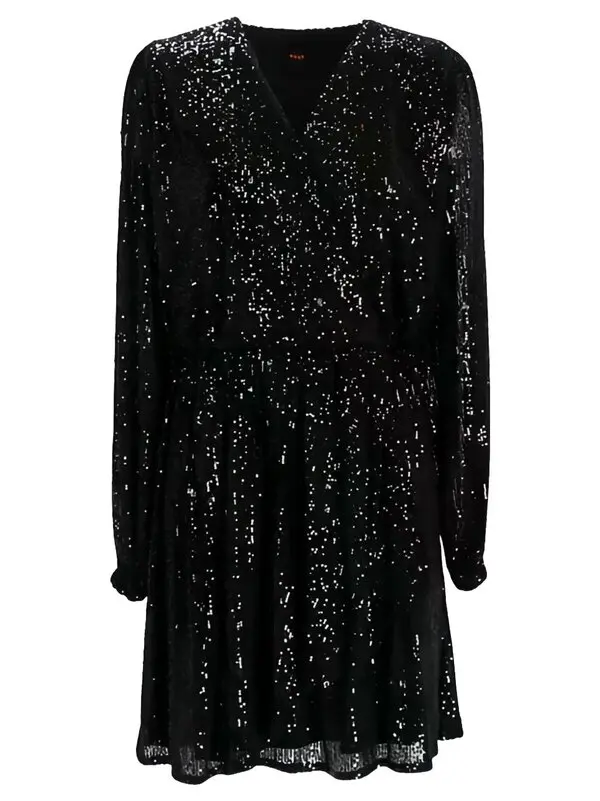 BOSS Sequin-embellished Mini Dress - Black