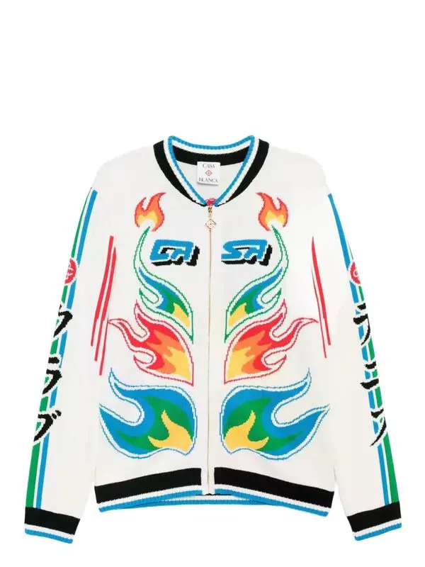 Casablanca Flame Laurel Casa Club Jacket - White