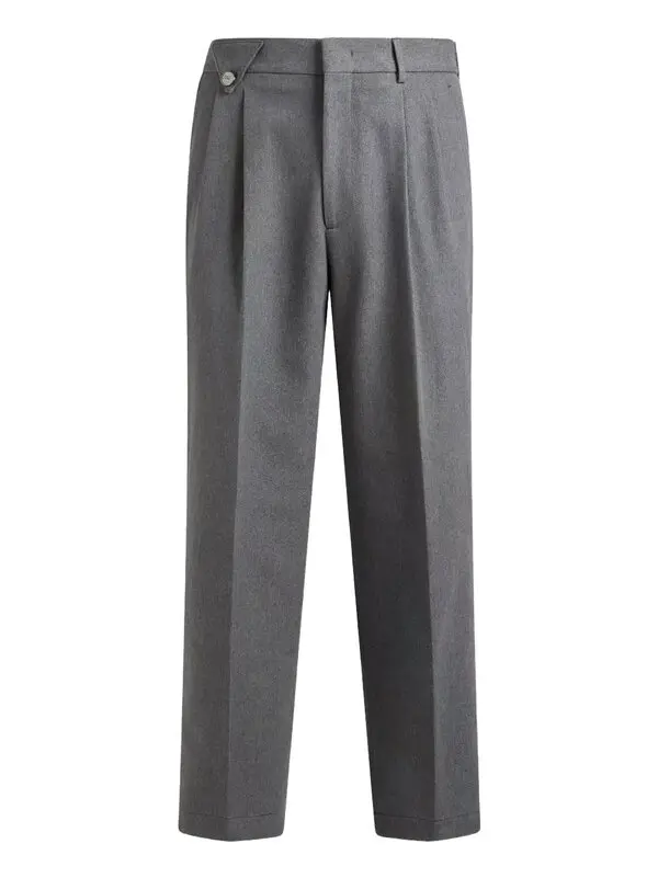 Etro Button Pleated Wool Trousers - Grey