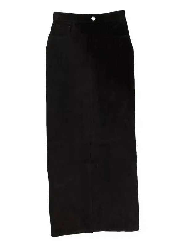 DUCIE Chicago Suede Maxi Skirt - Black