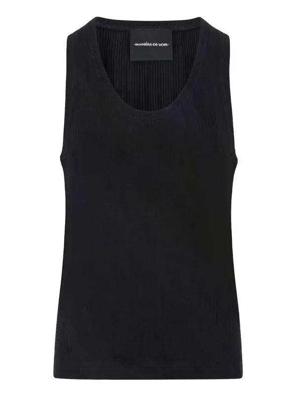 Manière De Voir Ribbed-knit Vest - Black
