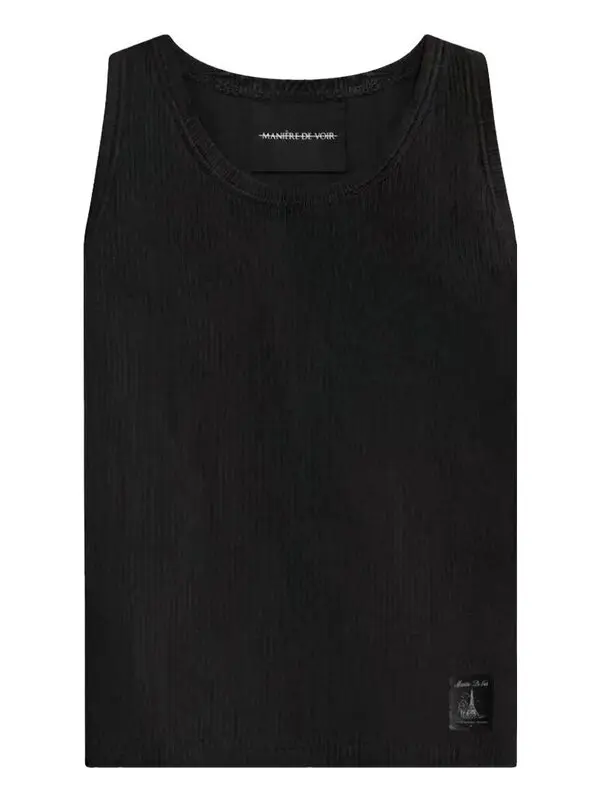 Manière De Voir Ribbed-knit Vest - Black