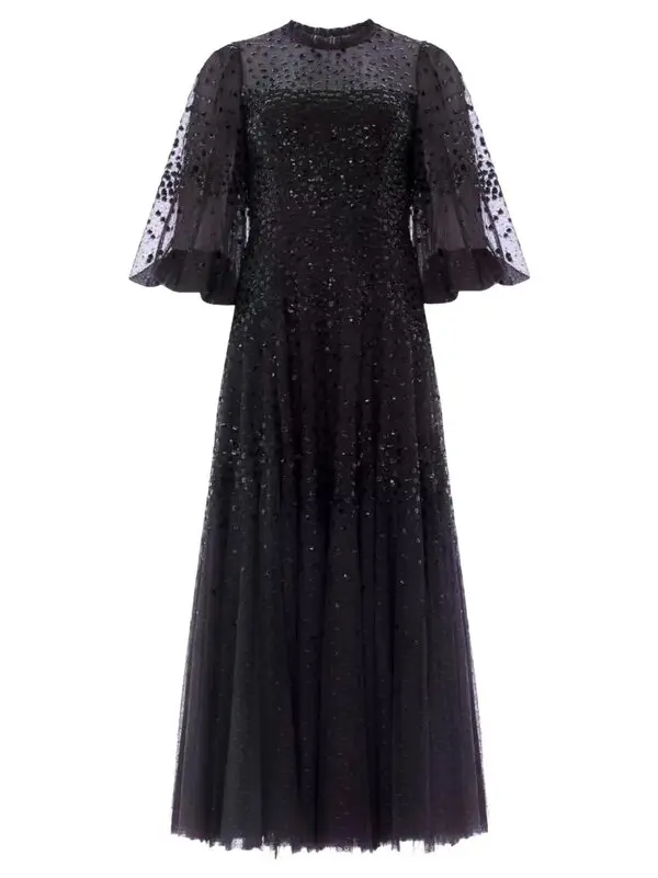 NEEDLE & THREAD Sequin-embellished Maxi Dress - Black