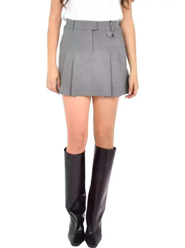 PENNYBLACK Pleated Mini Skirt - Grey