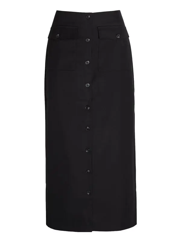 REFORMATION Twill Midi Skirt - Brown