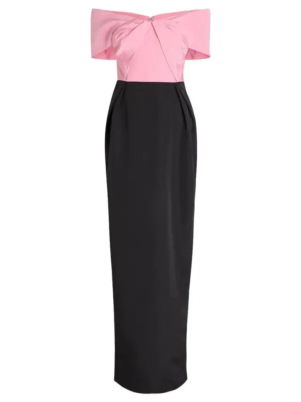 Rebecca Vallance Amaro Off-the-shoulder Taffeta Maxi Dress - Black