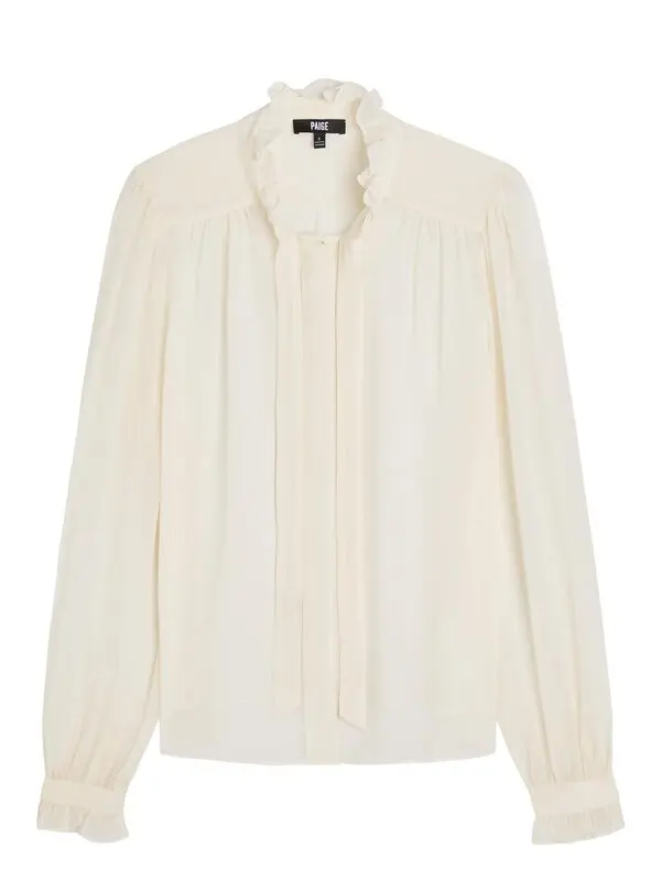 Paige Leya Ruffled Silk-georgette Blouse - Off White
