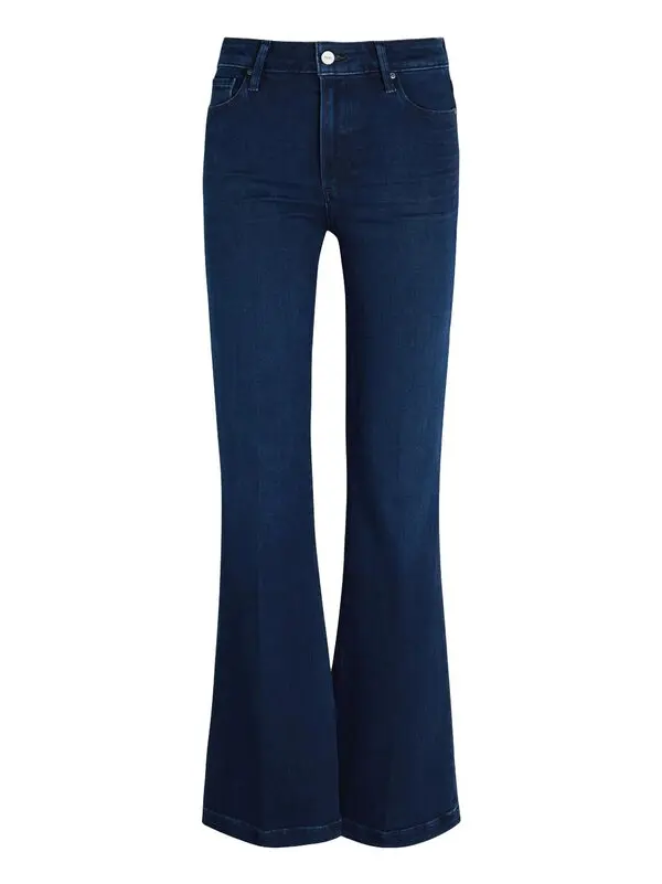 Paige Genevieve Flared-leg Jeans - Dark Blue