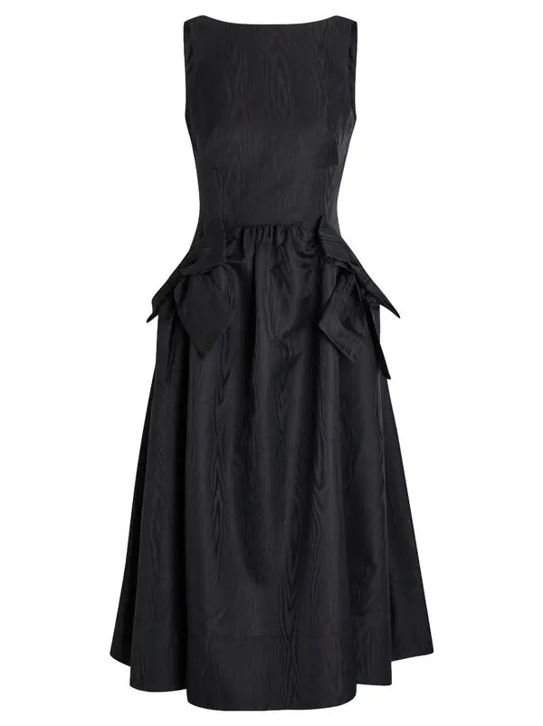 Rebecca Vallance Narcissa Jacquard Taffeta Midi Dress - Black
