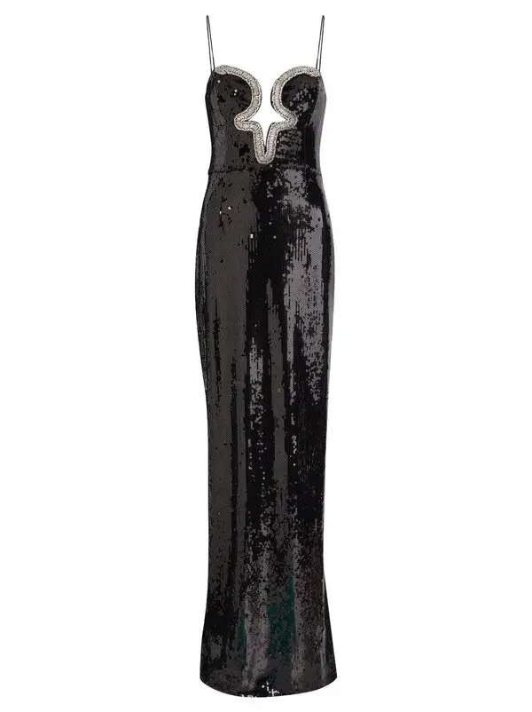 Rebecca Vallance Lyra Embellished Sequin Gown - Black