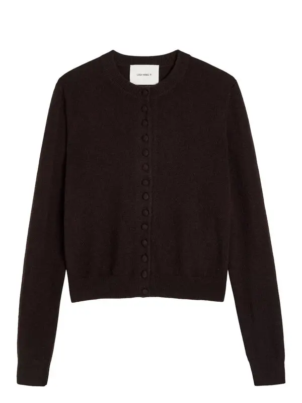 LISA YANG Wilona Cashmere Cardigan - Dark Brown