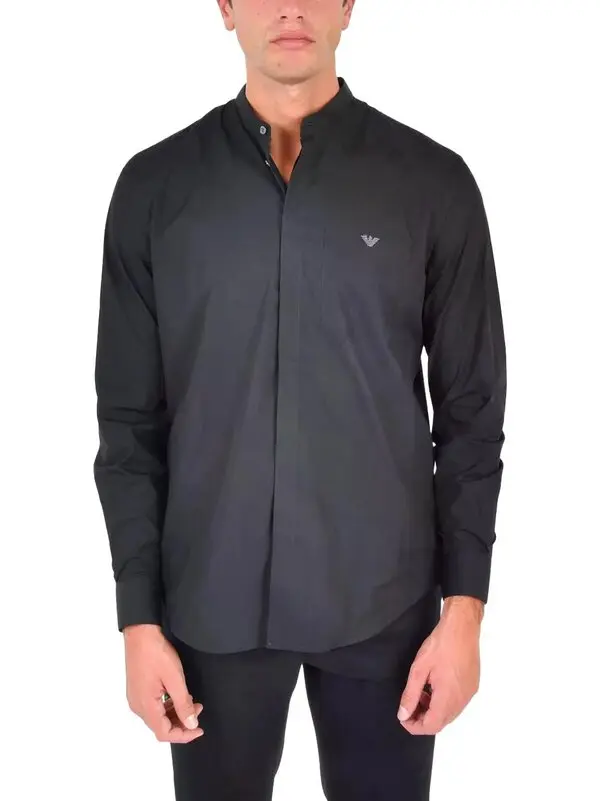 Emporio Armani Band-collar Shirt - Black