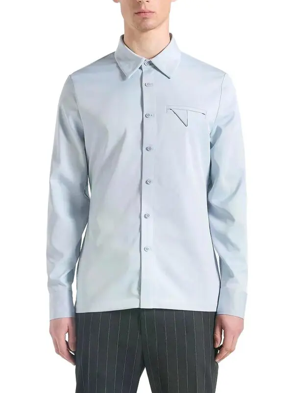 Manière De Voir Tom Slim-fit Tailored Stretch Shirt - Blue
