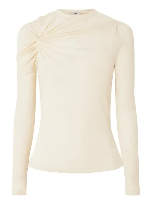 AGOLDE Lissa Gathered Jersey Top - Neutrals