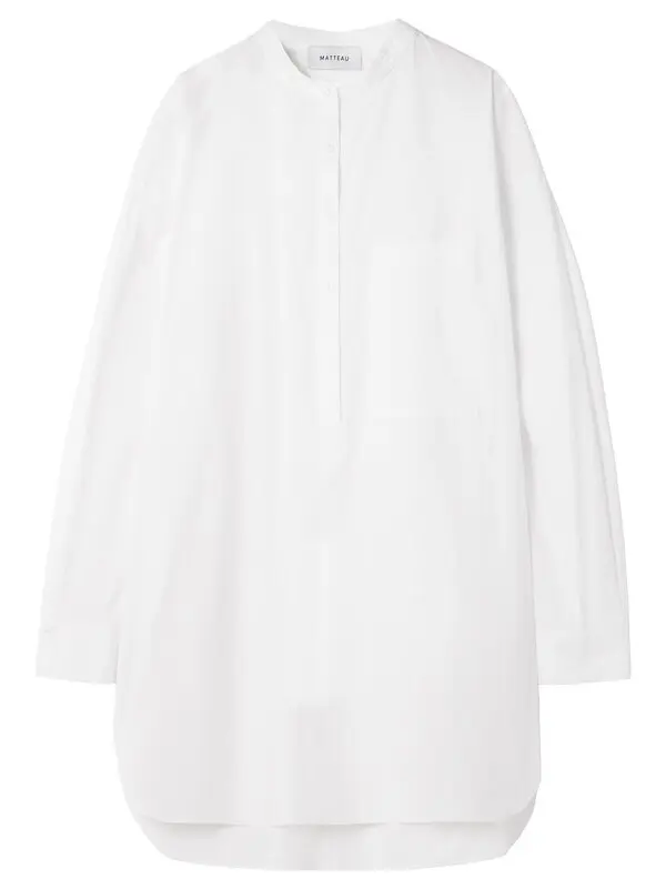 Matteau Oversized Organic Cotton-poplin Mini Shirt Dress - White