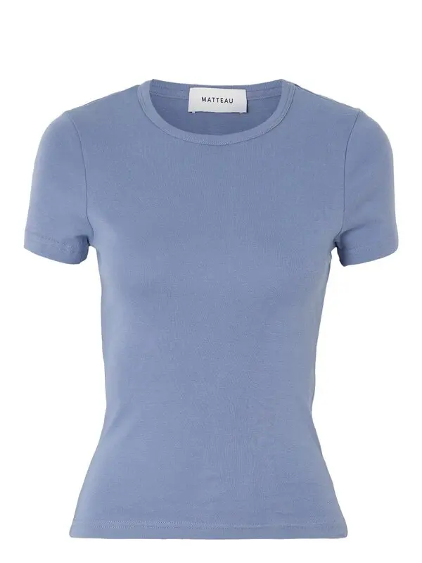 Matteau Cotton-jersey T-shirt - Blue
