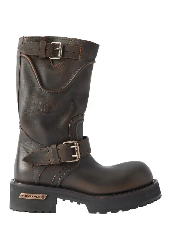 Balenciaga Venom Leather Ankle Boots - Brown