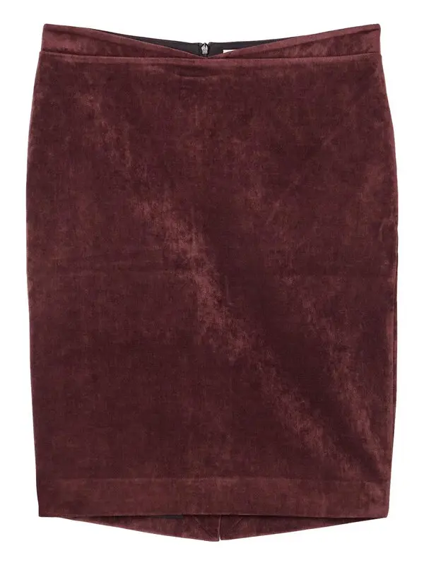 SHUSHU/TONG Crushed-velvet Mini Skirt - Burgundy