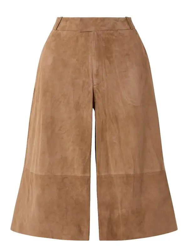 ARMA Jina Paneled Suede Shorts - Brown