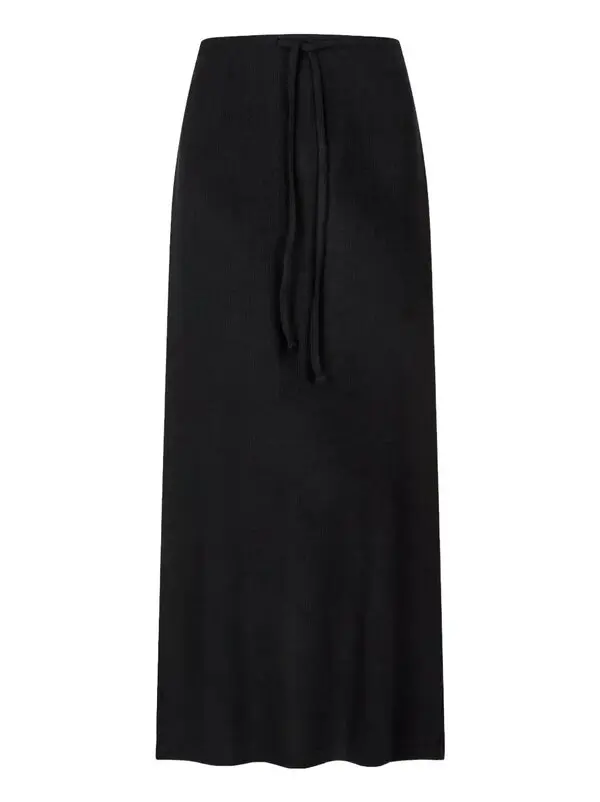 STUDIO TOMBOY Back-slit Long Skirt - Black
