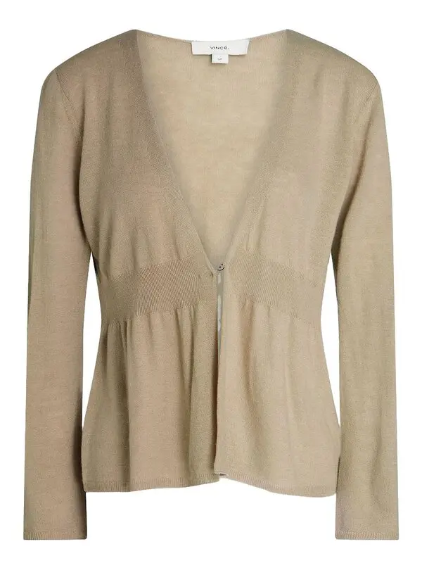 Vince Wool-blend Peplum Cardigan - Neutral