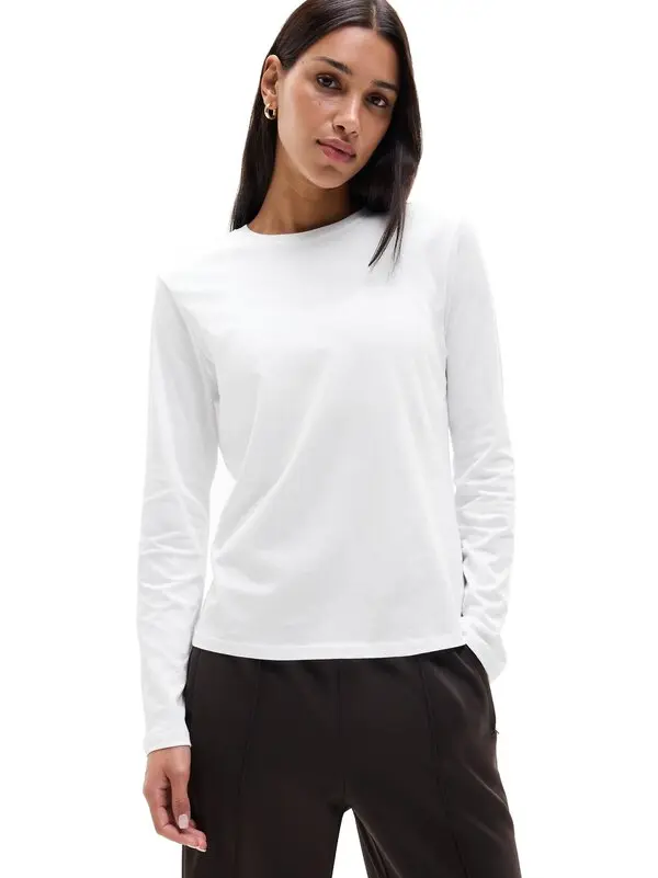 Athleta Classic Fit Cotton Top - Bright White