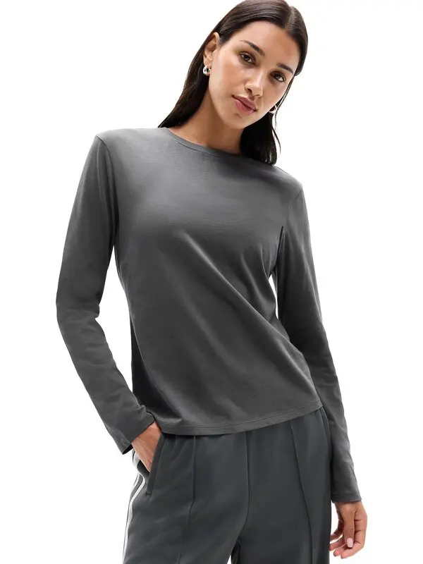 Athleta Classic Cotton Top - Shadow Grey