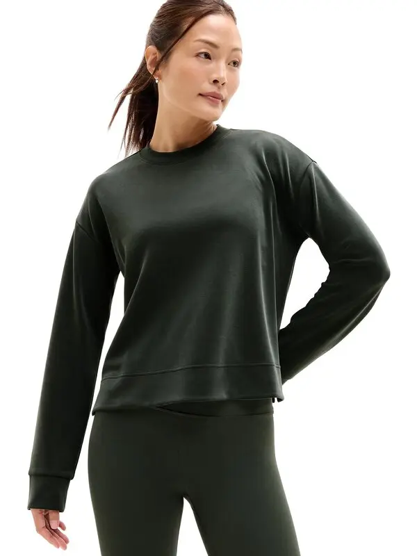 Athleta Relaxed Seasoft Crewneck Sweatshirt - Elm