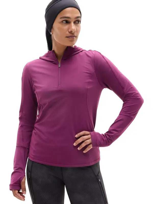 Athleta Summit Half Zip Hoodie - Plum