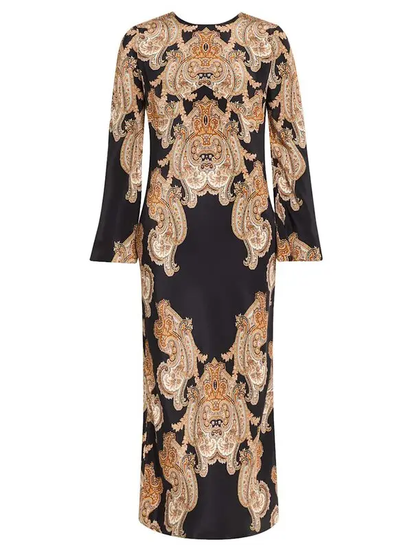Veronica Beard Lupita Paisley Maxi Dress - Black Mult
